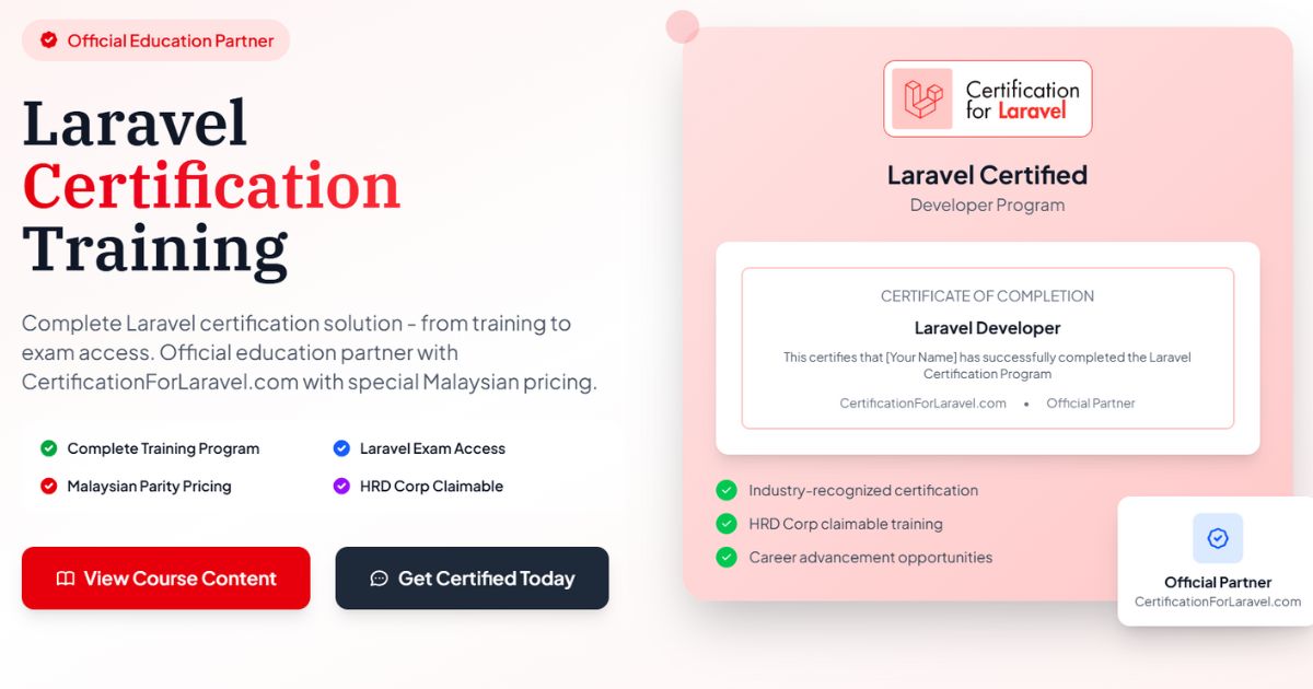 Laravel Certification Training - Official CertificationForLaravel.com Partner | Taming Tech